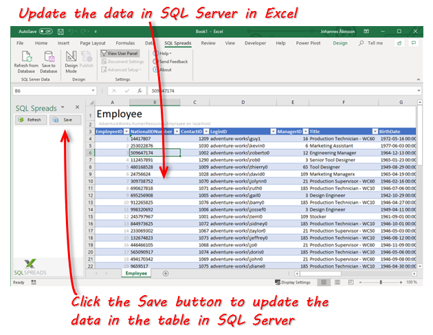 Use Excel To Update Data In Sql Server Views Sql Spreads Hot Picture