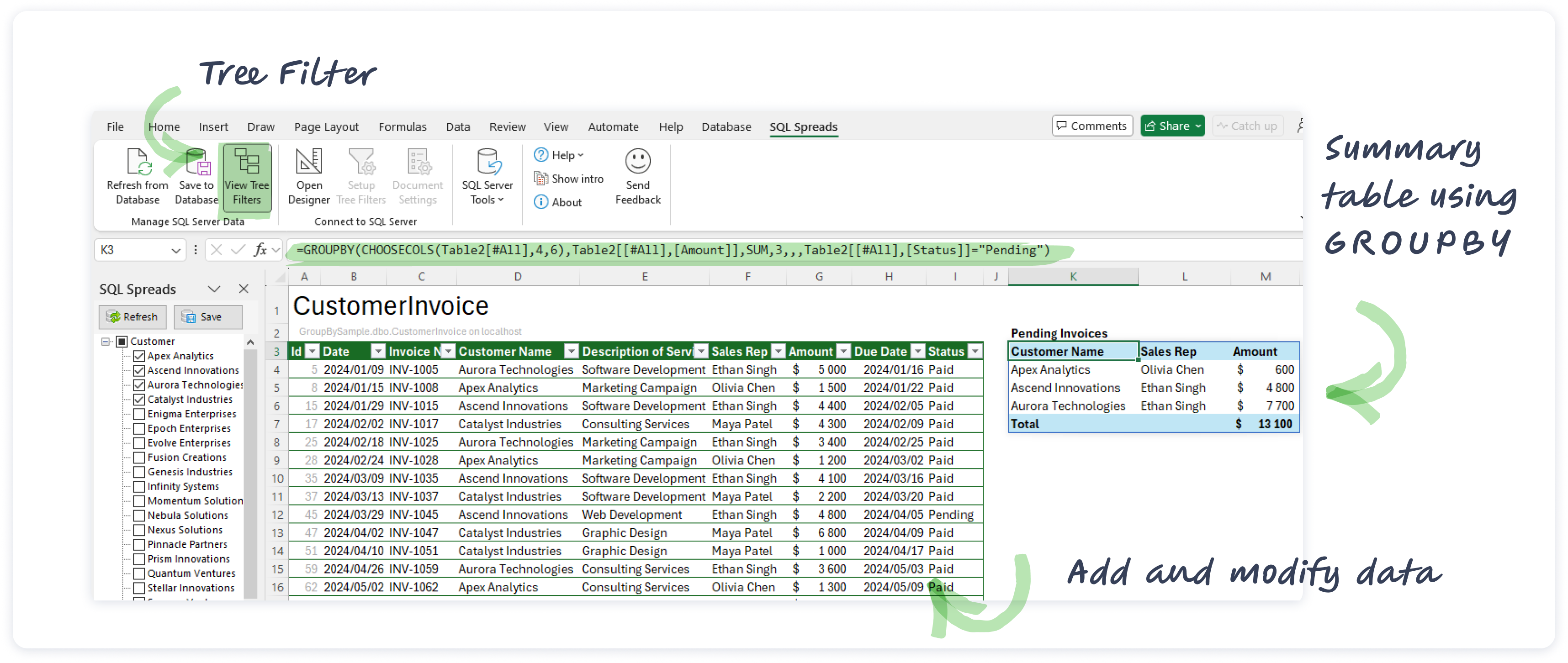 Excel GROUPBY Function – Guide and Examples | SQL Spreads