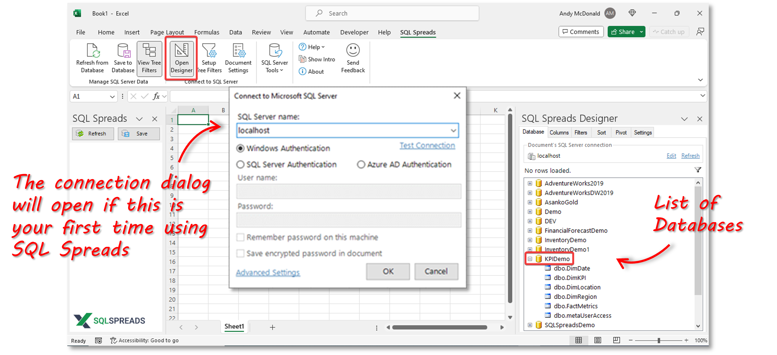 Use Case How To Build A Kpi Excel Template With Sql Server Sql Spreads