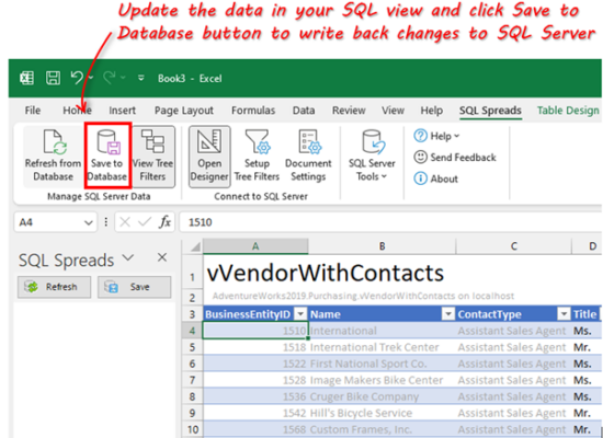 Update View In Sql Server Using Excel Step By Step Guide Sql Spreads
