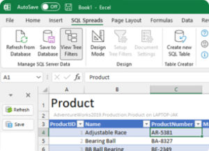 Use SQL Spreads Excel add-in to update data in SQL Server
